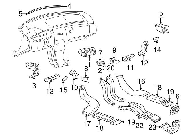 Genuine Mercedes 21083014547206 Dashboard Air Vent; Center Rear ...