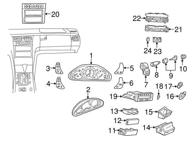Genuine Mercedes 210830328580 HVAC Temperature Control Panel - Mercedes ...