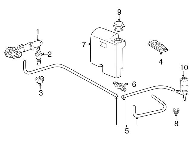 Genuine Mercedes 2108600547 Headlight Washer Nozzle; Front Left - Mercedes