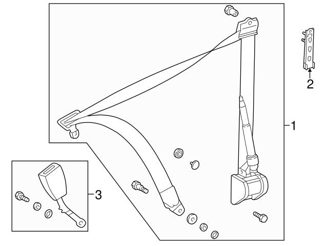 Genuine Mercedes 2108602969 Seat Belt Receptacle; Front Left - Mercedes ...