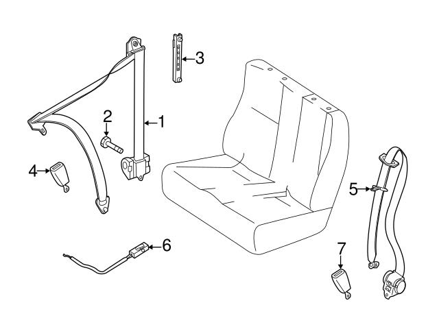 Genuine Mercedes 2108603869 Seat Belt Receptacle; Front Right ...