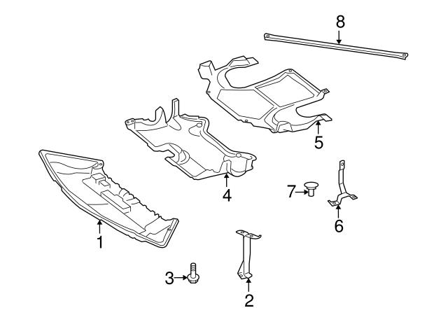 Genuine Mercedes 2109900150 Radiator Support Splash Shield Clip; Left ...