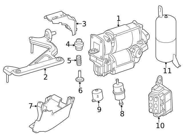 Genuine Mercedes 2113270430 Air Suspension Compressor Insulator; Rear ...