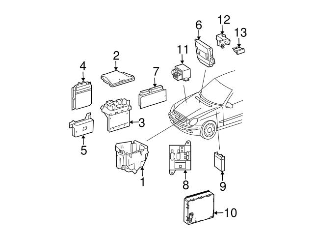 Genuine Mercedes 2115400482 Relay Box; Front - Mercedes