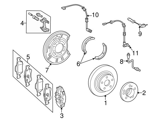 Genuine Mercedes 2115400505 Disc Brake Pad Electronic Wear Sensor Cable ...