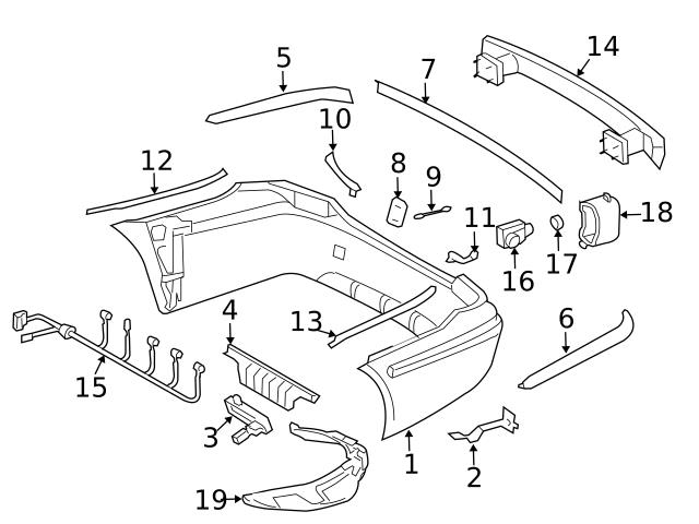 Genuine Mercedes 2115406606 Parking Aid System Wiring Harness; Rear ...