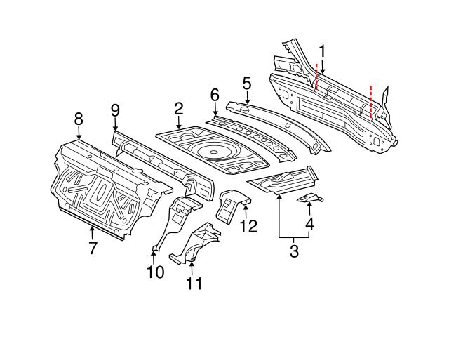 Genuine Mercedes 2116470001 Rear Body Panel Filler Panel; Upper - Mercedes