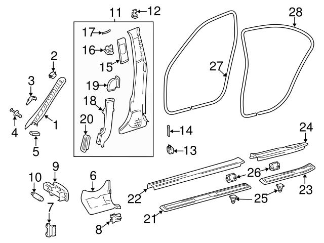 Genuine Mercedes 21168055359051 Door Sill Plate; Left Front, Left Outer ...