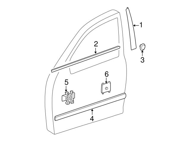 Genuine Mercedes 2116900380 Door Belt Molding; Front Left Outer - Mercedes