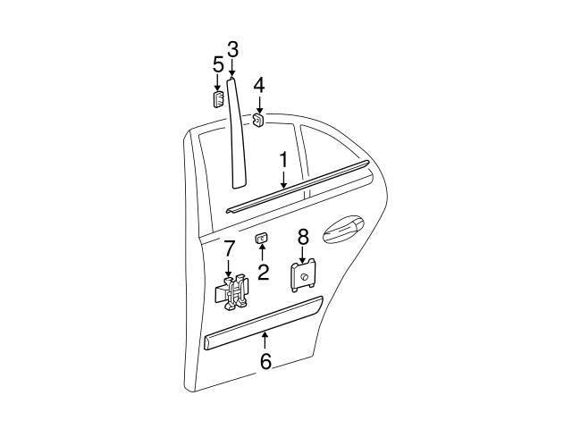 Genuine Mercedes 2116900580 Door Belt Molding; Rear Left Outer - Mercedes