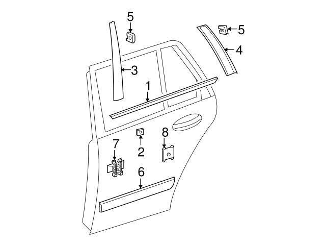 Genuine Mercedes 2116900880 Door Belt Molding; Rear Right Outer - Mercedes