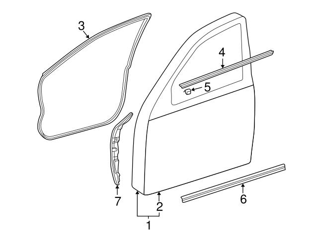 Genuine Mercedes 2117200124 Door Window Belt Weather Strip; Left, Right ...