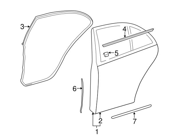 Genuine Mercedes 2117300124 Door Window Belt Weather Strip; Left, Right ...