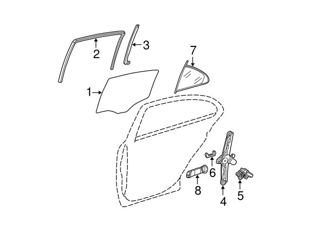 Genuine Mercedes 2117300219 Door Window Division Bar; Rear Right - Mercedes