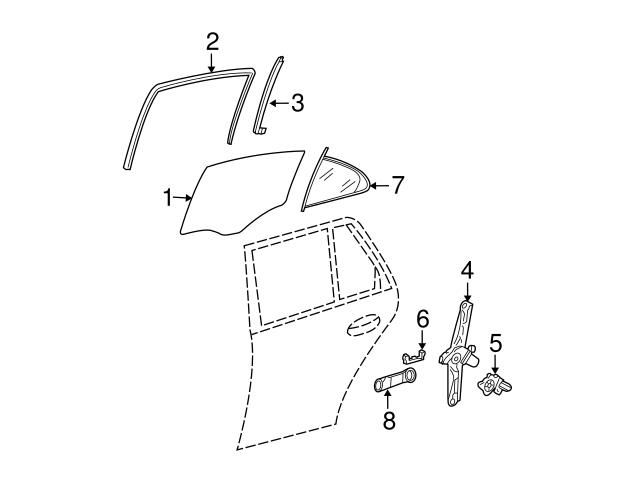 Genuine Mercedes 2117350325 Quarter Window Glass Run Channel; Rear Left ...