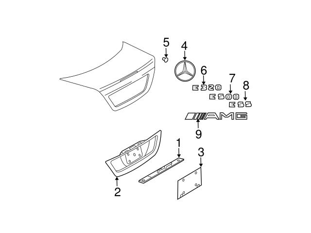Genuine Mercedes 21175003939C53 Trunk Lid Handle - Mercedes