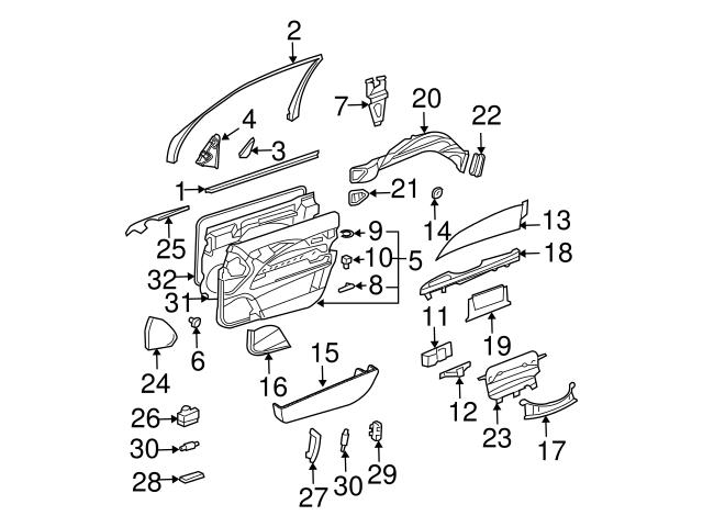 Genuine Mercedes 2117660067 Interior Door Handle Clip; Left, Right ...