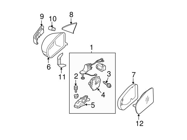 Genuine Mercedes 2118101376 Door Mirror; Front Left - Mercedes | 2118100976