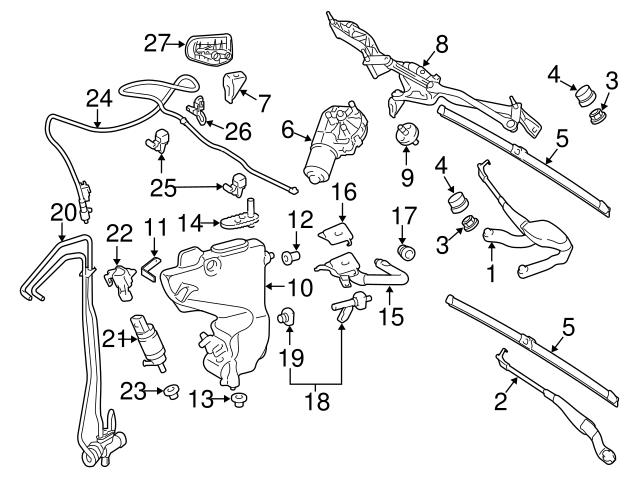Genuine Mercedes 2118200444 Wiper Arm; Right, Left, Right Front, Left ...