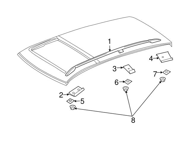 Genuine Mercedes 2118490176 Roof Luggage Carrier Side Rail Gasket; Left ...