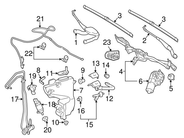 Genuine Mercedes 2118600092 Windshield Washer Hose; Front - Mercedes