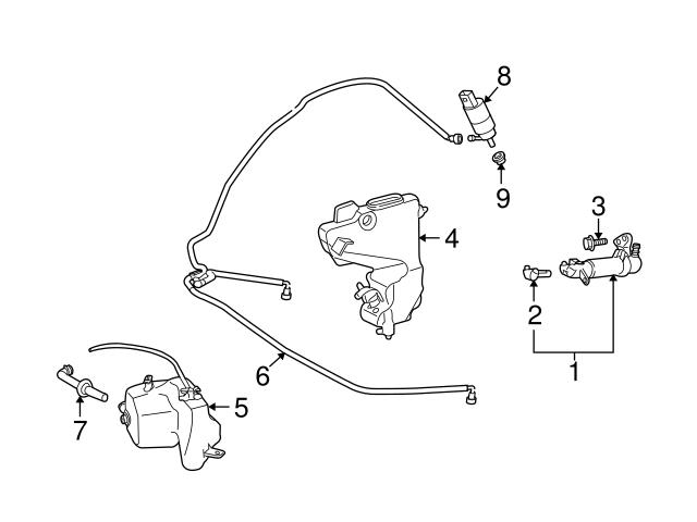 Genuine Mercedes 2118600547 Headlight Washer Nozzle; Front Left - Mercedes