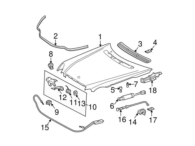 Genuine Mercedes 2118870027 Hood Safety Catch - Mercedes | 211887002764 ...
