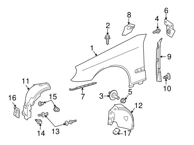 Genuine Mercedes 211889029527 Bumper Cover Spacer; Right - Mercedes ...