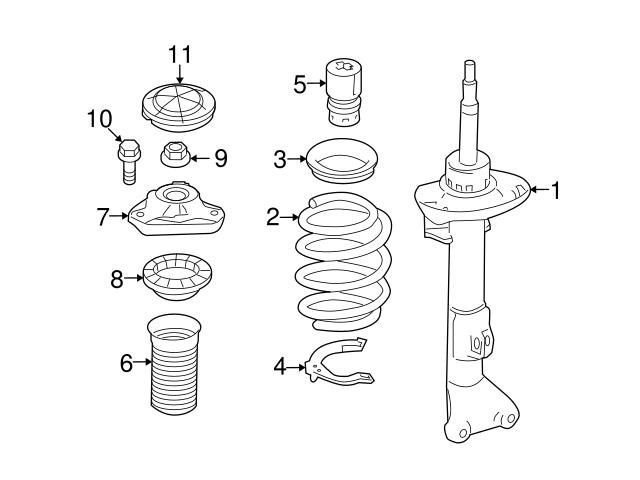 Genuine Mercedes 212323590064 Strut Assembly; Front Left - Mercedes ...