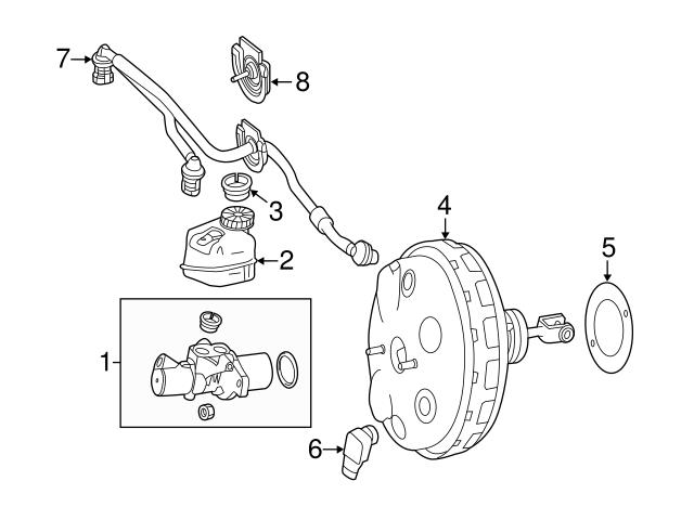 Genuine Mercedes 2124300801 Brake Master Cylinder - Mercedes | 2124300001