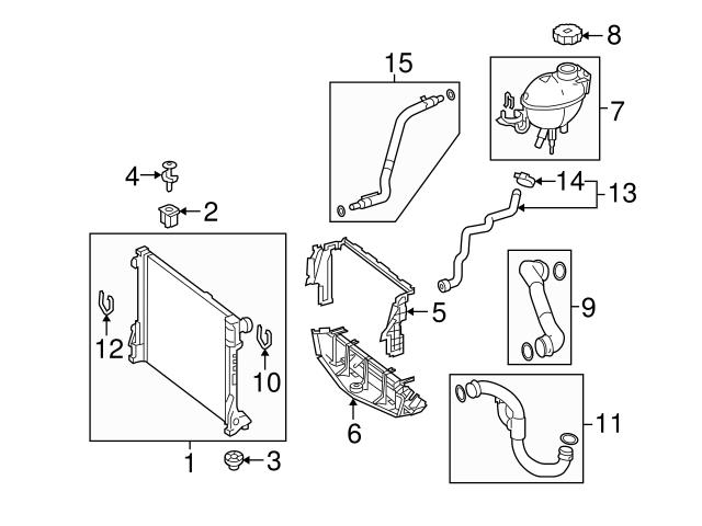 Genuine Mercedes 2125013482 Radiator Coolant Hose; Left - Mercedes