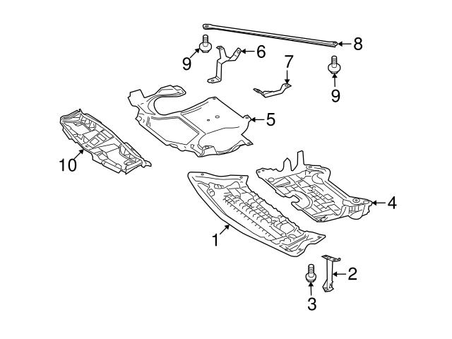 Genuine Mercedes 2125200041 Radiator Support Splash Shield Bracket ...