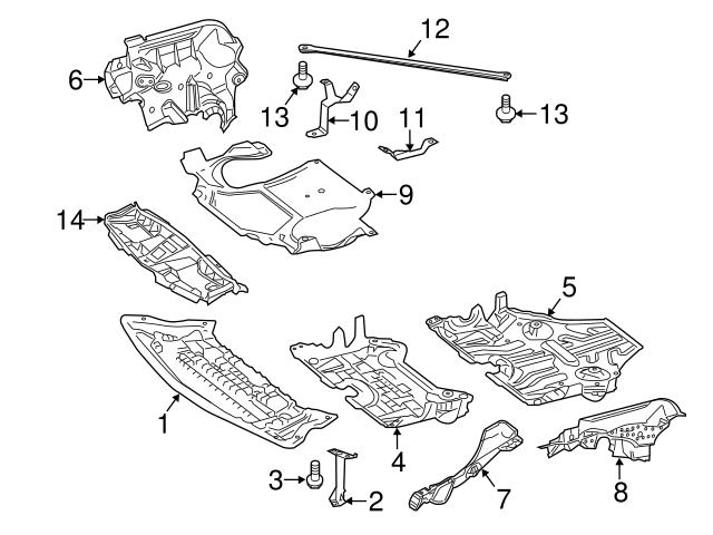 Genuine Mercedes 2125205123 Radiator Support Splash Shield; Front ...