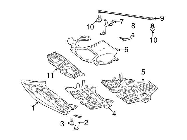 Genuine Mercedes 2125240601 Radiator Support Splash Shield; Front ...