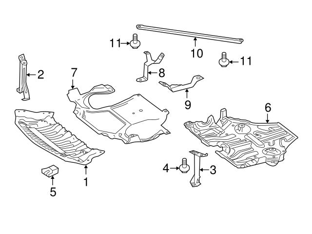 Genuine Mercedes 2125241530 Radiator Support Splash Shield; Front ...