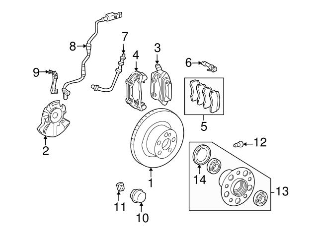 Genuine Mercedes 212540011764 ABS Wheel Speed Sensor; Front Left ...