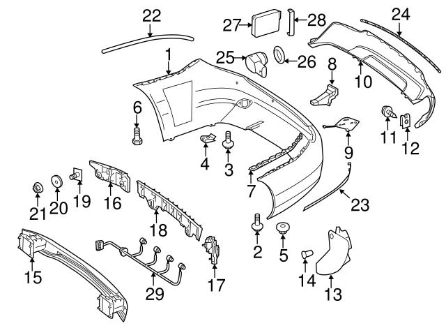 Genuine Mercedes 21254200189999 Parking Aid Sensor; Rear Outer ...