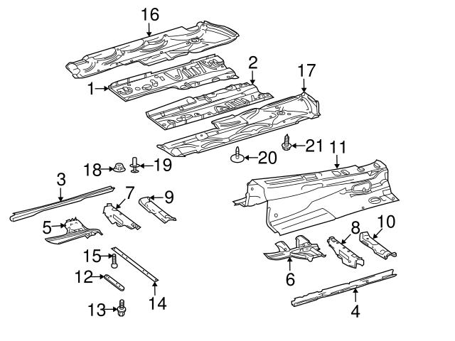 Genuine Mercedes 2126100410 Floor Side Rail Bracket; Front Right - Mercedes