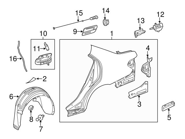 Genuine Mercedes 212630056064 Quarter Panel Extension; Left, Rear Left ...
