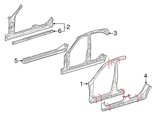 Genuine Mercedes 2126360316 Rocker Panel Reinforcement; Left, Left ...