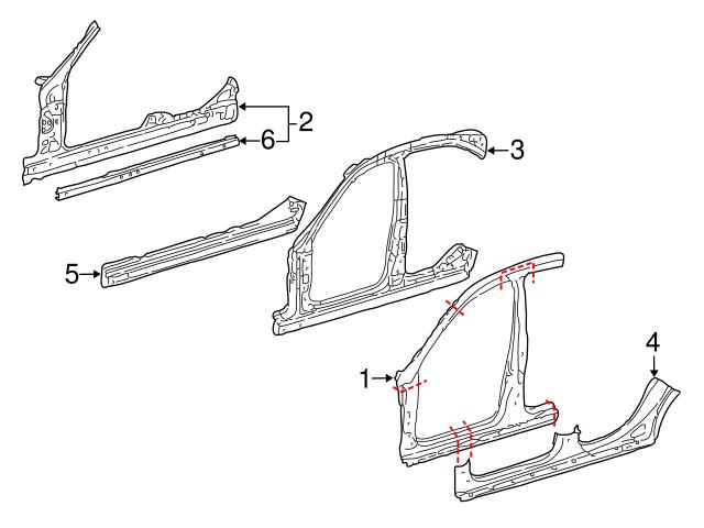Genuine Mercedes 2126371635 Rocker Panel; Right, Right Outer - Mercedes