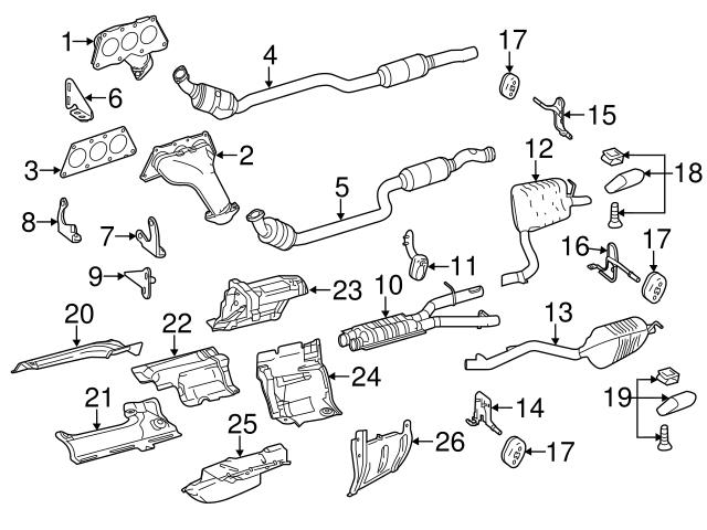 Genuine Mercedes 2126800322 Exhaust Heat Shield; Left Upper, Center ...