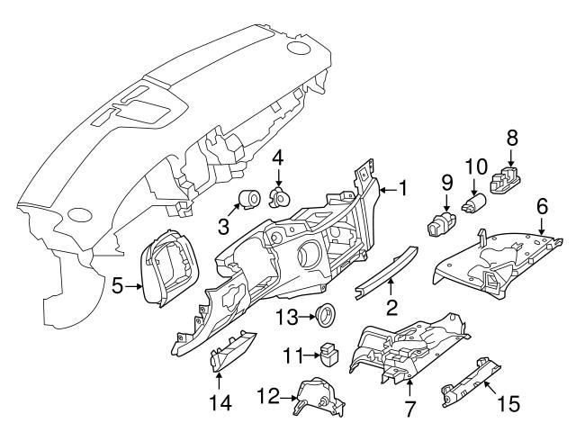 Genuine Mercedes 21268098019051 Instrument Panel Knee Bolster; Left ...