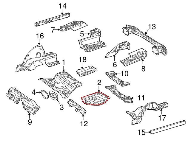 Genuine Mercedes 2126900807 Battery Tray; Rear - Mercedes | 2126100008