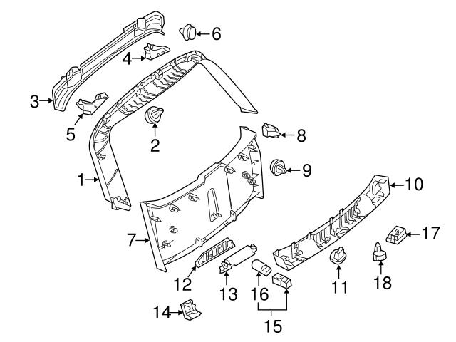 Genuine Mercedes 2126902130 Roof Opening Trim; Rear - Mercedes