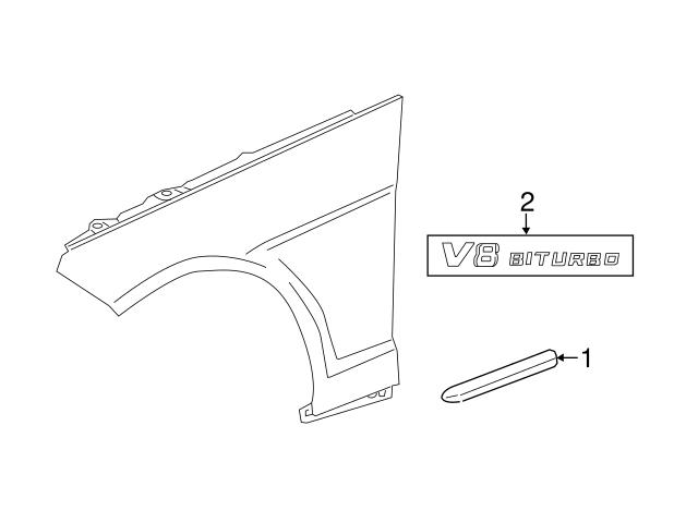 Genuine Mercedes 2126904482 Fender Molding; Front Right - Mercedes