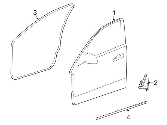 Genuine Mercedes 2126904762 Door Seal; Front Left Lower - Mercedes