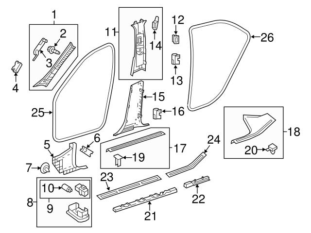 Genuine Mercedes 21269700518S65 Door Seal; Front Left/Right - Mercedes