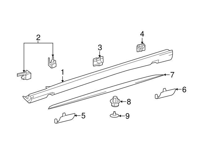 Genuine Mercedes 2126980114 Rocker Panel Molding Clip; Front - Mercedes