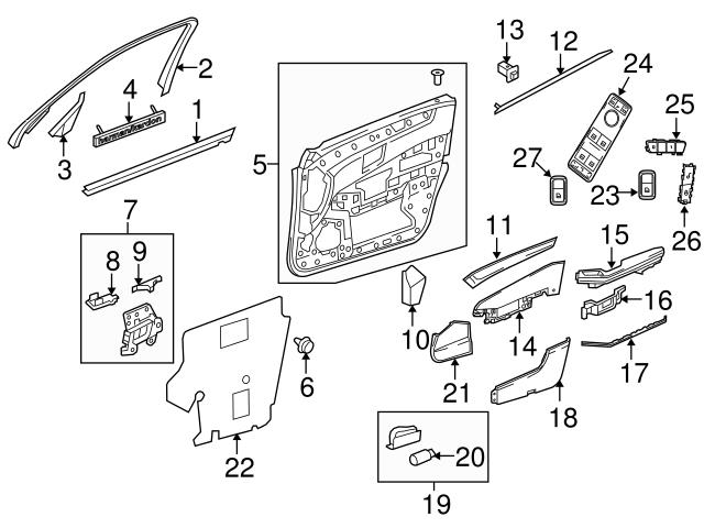 Genuine Mercedes 21272701289051 Door Switch Trim Panel; Front Left ...